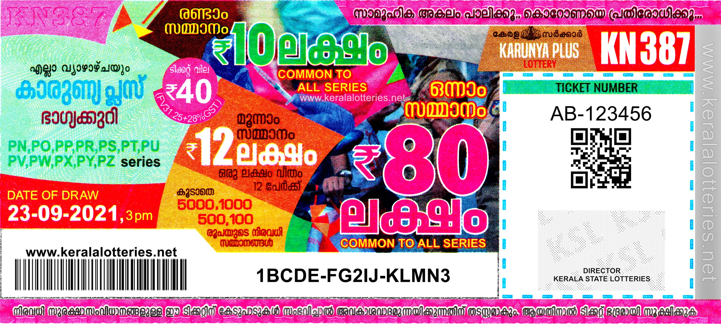 Kerala Lotteries Results 23-09-2021 Karunya Plus KN-387 Lottery Result ~ LIVE | Kerala Lottery ...