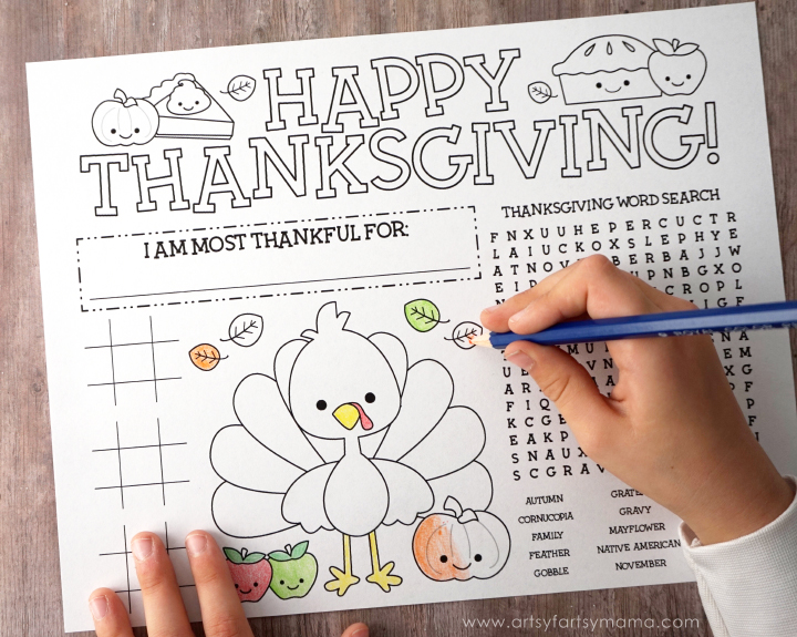 Free Printable Thanksgiving Word Search | artsy-fartsy mama