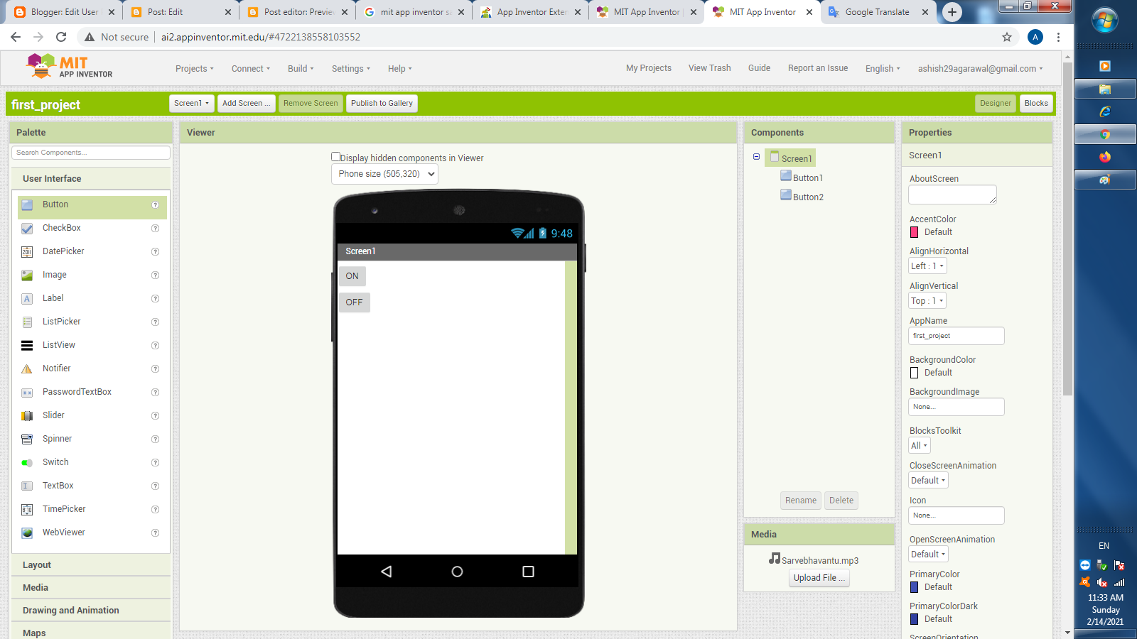 app development using mit app inventor 2 tool