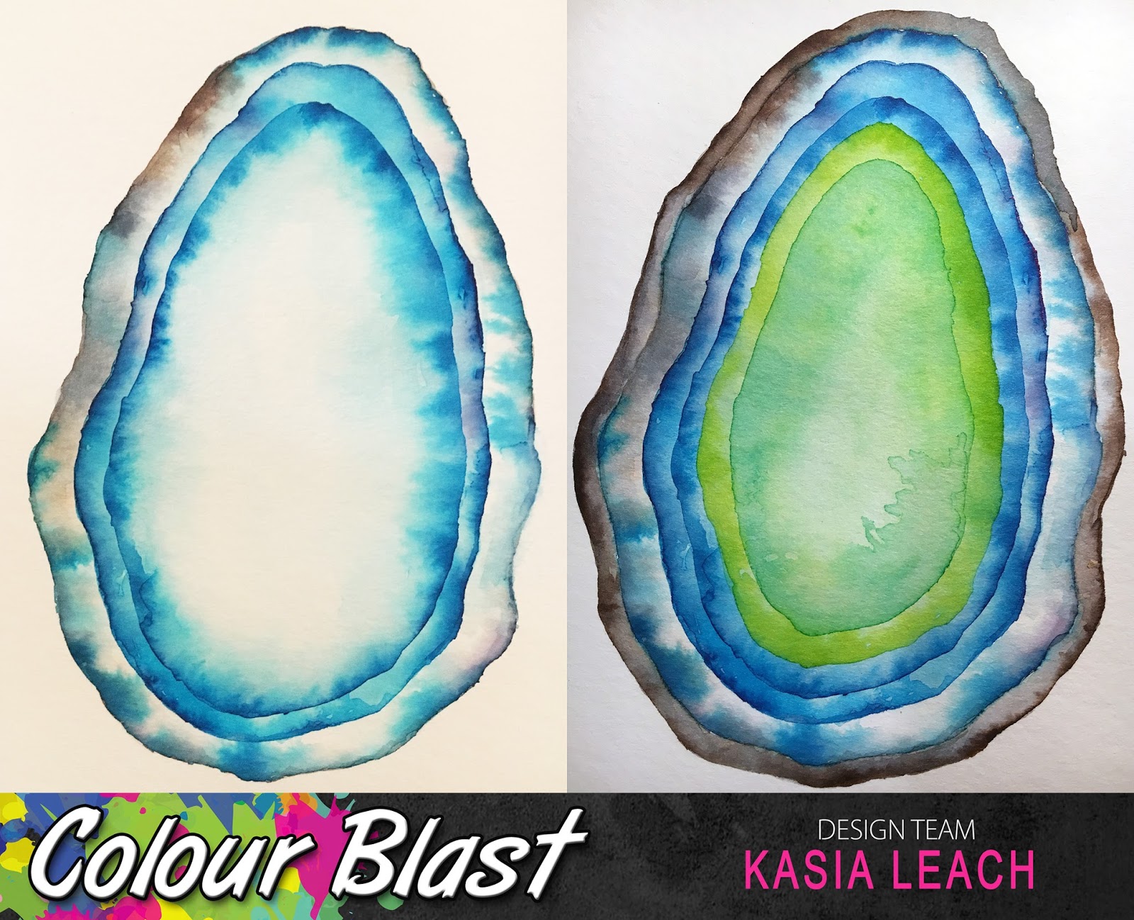 Colour Blast by Bee Arty: Watercolour Geodes with Kasia Leach