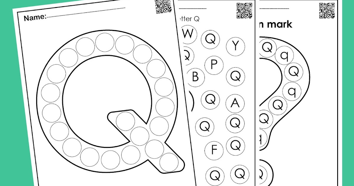 Letter Q "10 free Dot Markers coloring pages"