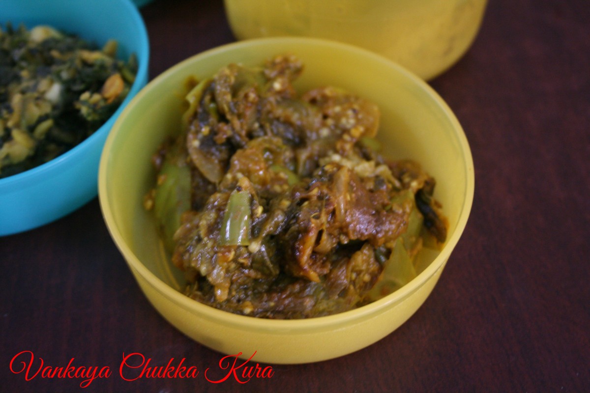 Vankaya Chukka Kura | Chukkakura Vankaya Vepudu ~ Lunch Box Series : LBS#81