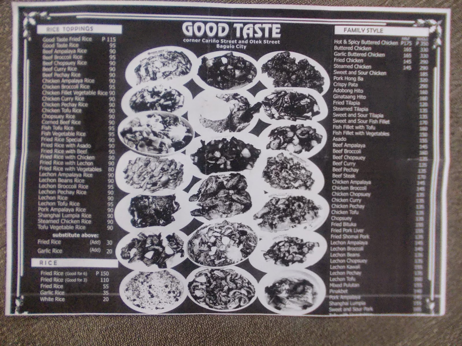 Blogs by Bboss: Good Taste Menu