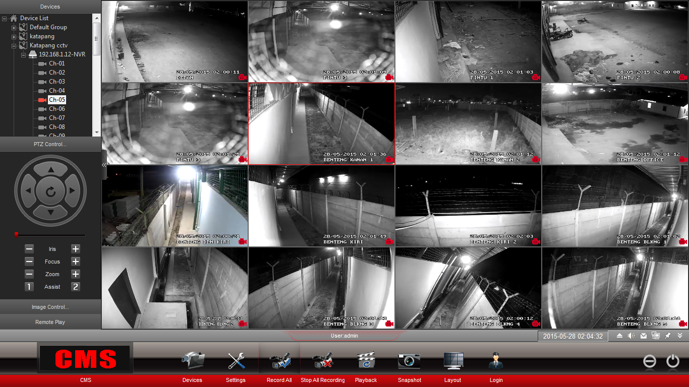 tampilan cctv via cms ip camera