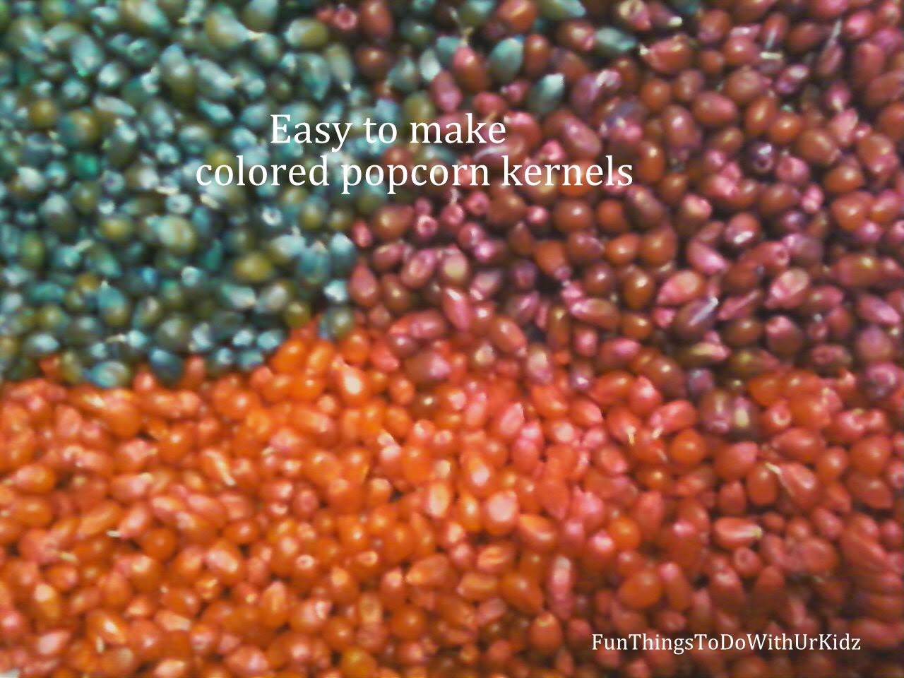 Colored popcorn kernels