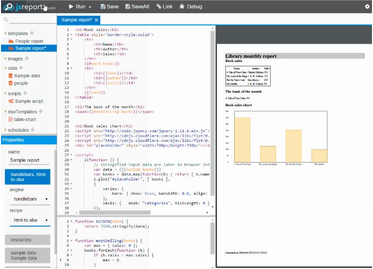 How to create charts and dashboard for MongoDB in JSReport