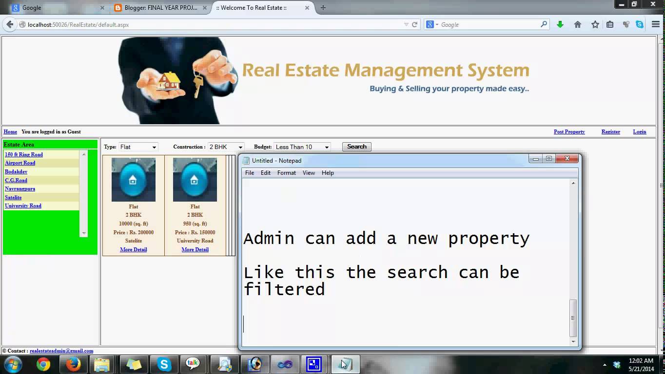 Real Estate / Property Management System - ASP.NET Project - Final Year ...