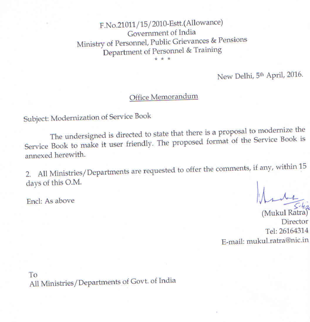 Modernization of Service Book