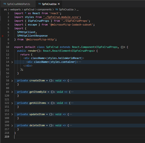 SPFx CRUD Operations using SPHttpClient