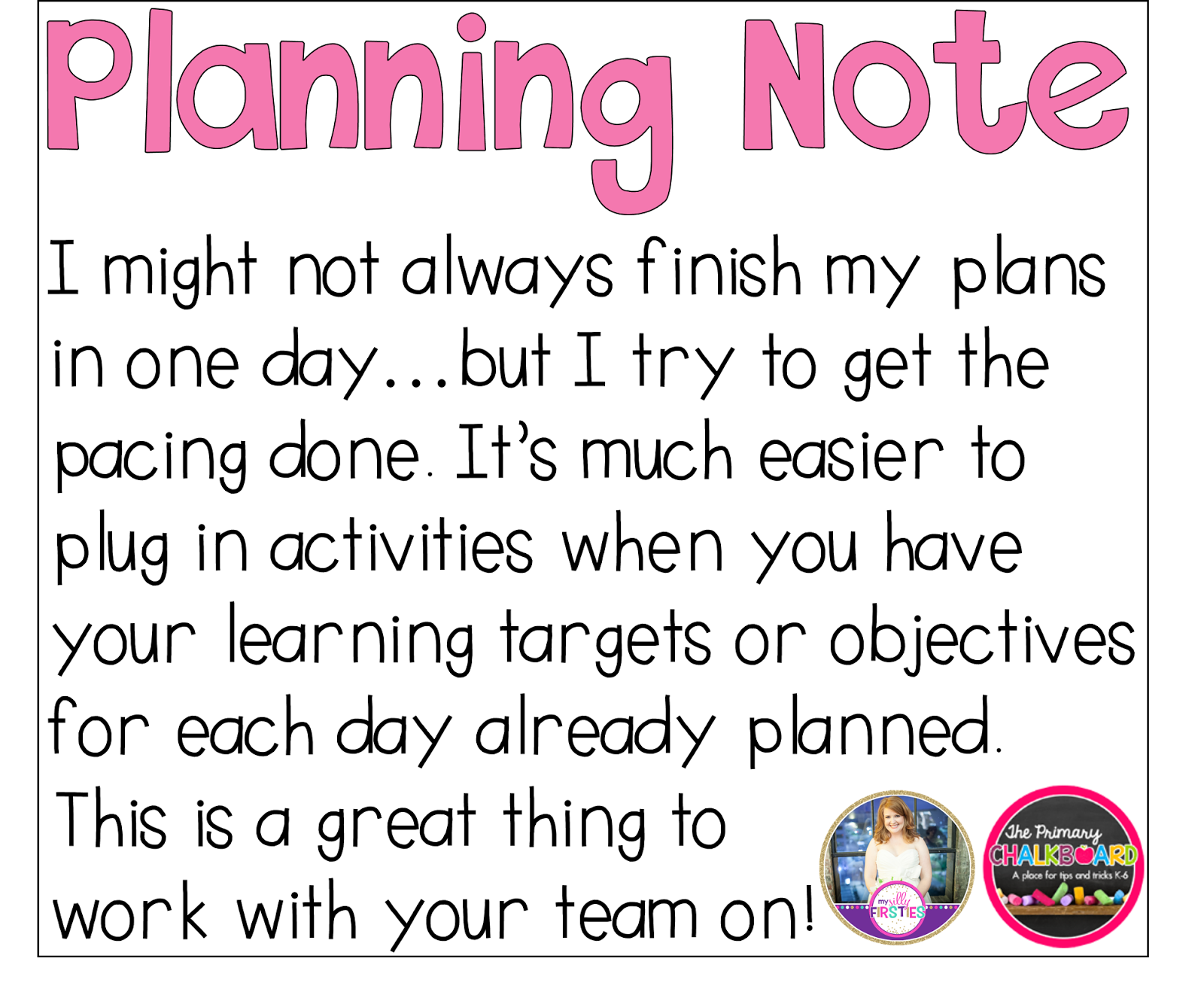 Primary Chalkboard: Making the Most of Your Planning Time