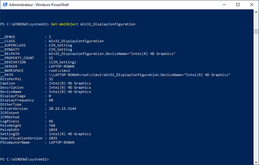 Informations sur le système avec Powershell (OS, hardware, CPU ...