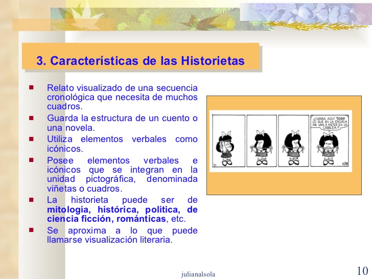 Elementos, caracteristicas y estructura de la historieta.