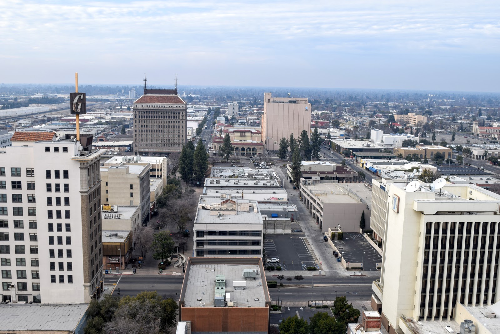 An overhead look at downtown Fresno before high speed rail changes ...