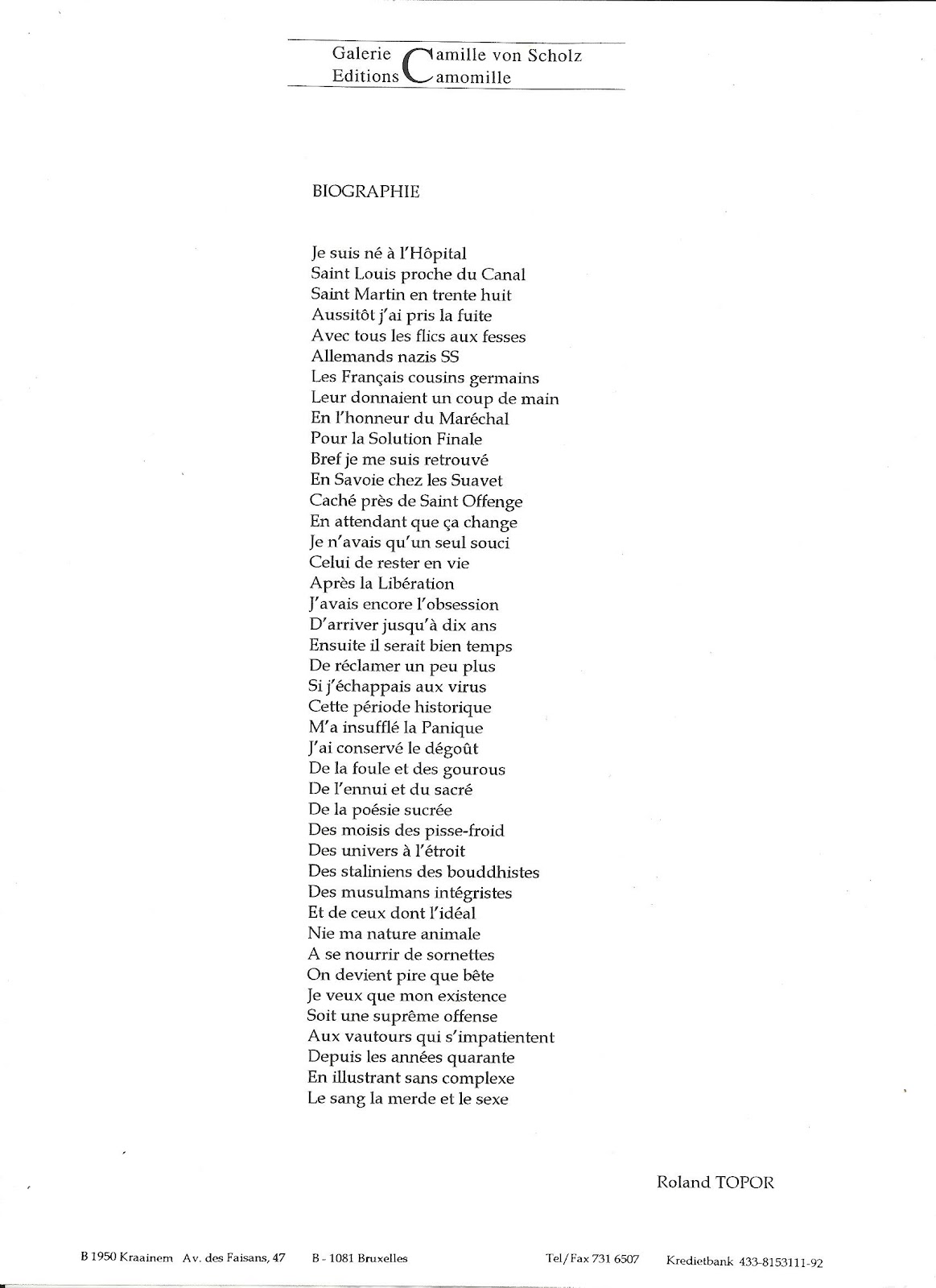 Artistes contemporains: Roland Topor