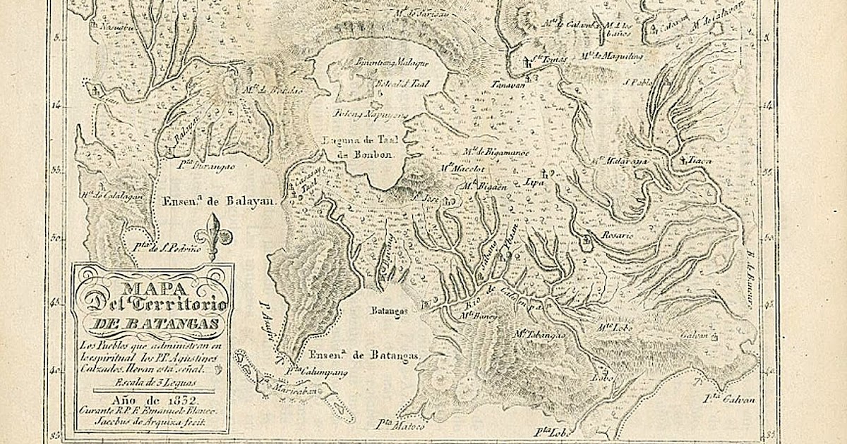 Augustinian Map of Batangas 1852 - Batangas History, Culture and Folklore
