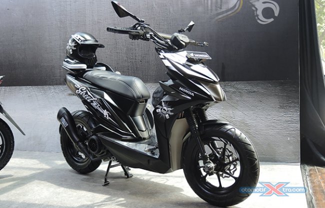 Modifikasi Beat Street Fighter Hitam Putih Silver Ring 17 Trail ...