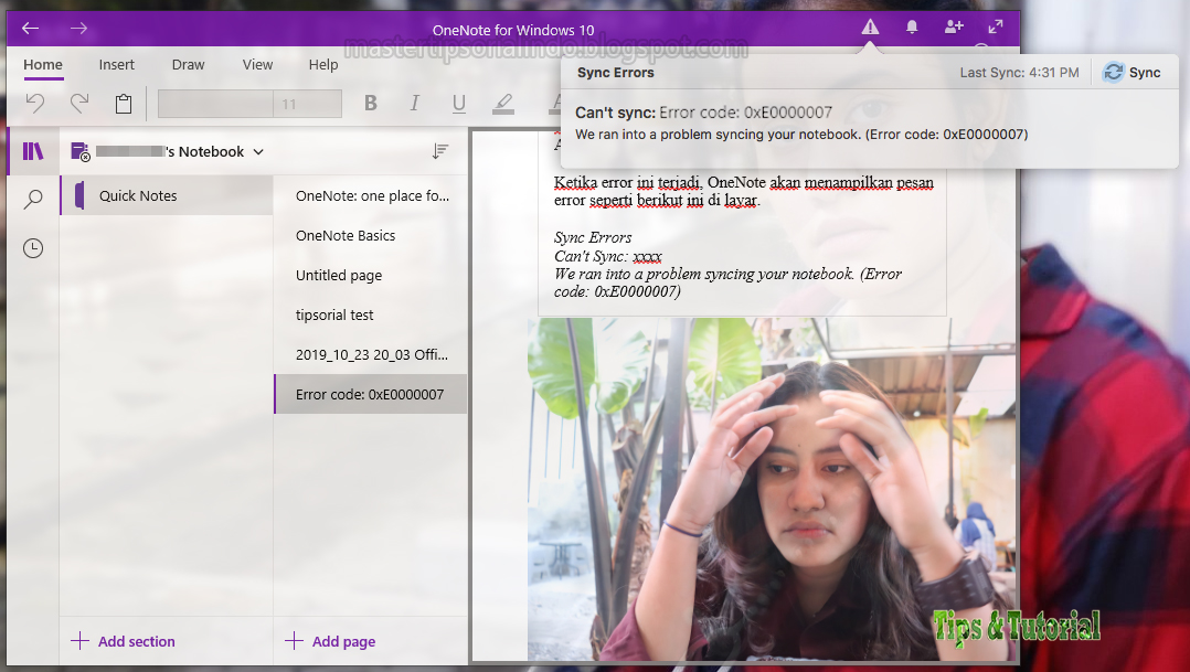 Memperbaiki OneNote Error We ran into a problem syncing your notebook ...