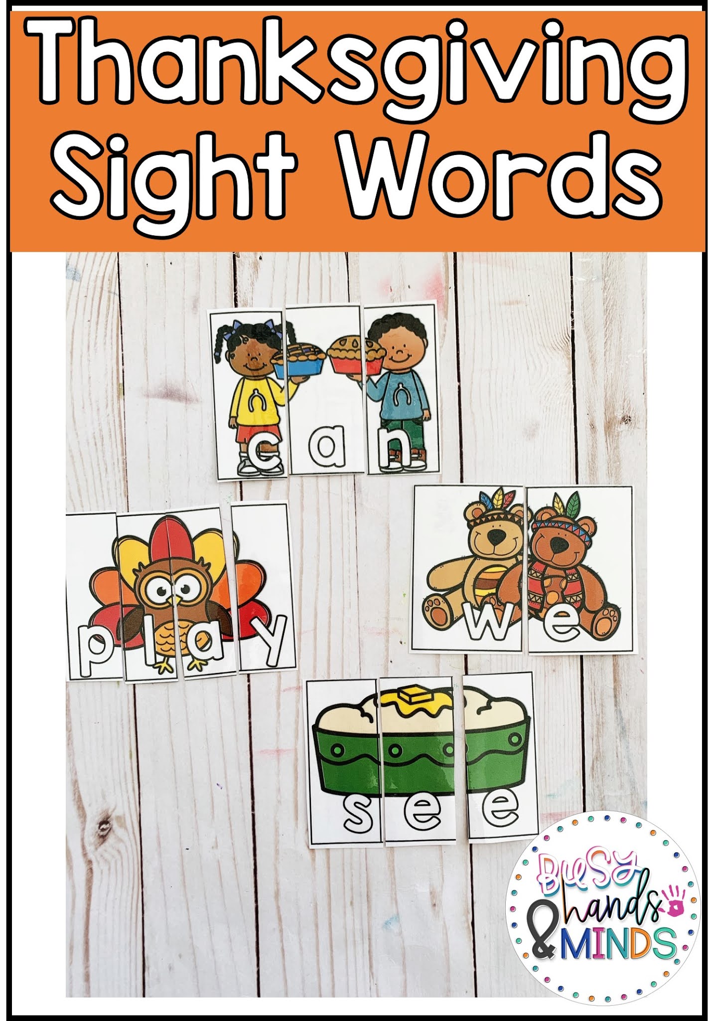 Thanksgiving Sight Word Games | Busy Hands and Minds