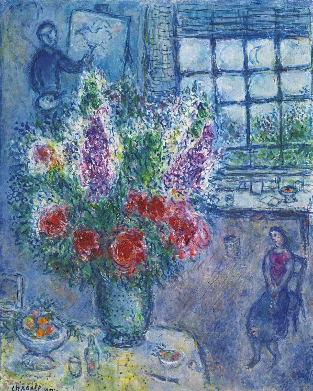 Marc Chagall 1887 1985 Flowers And Lovers Tuttart Masterpieces