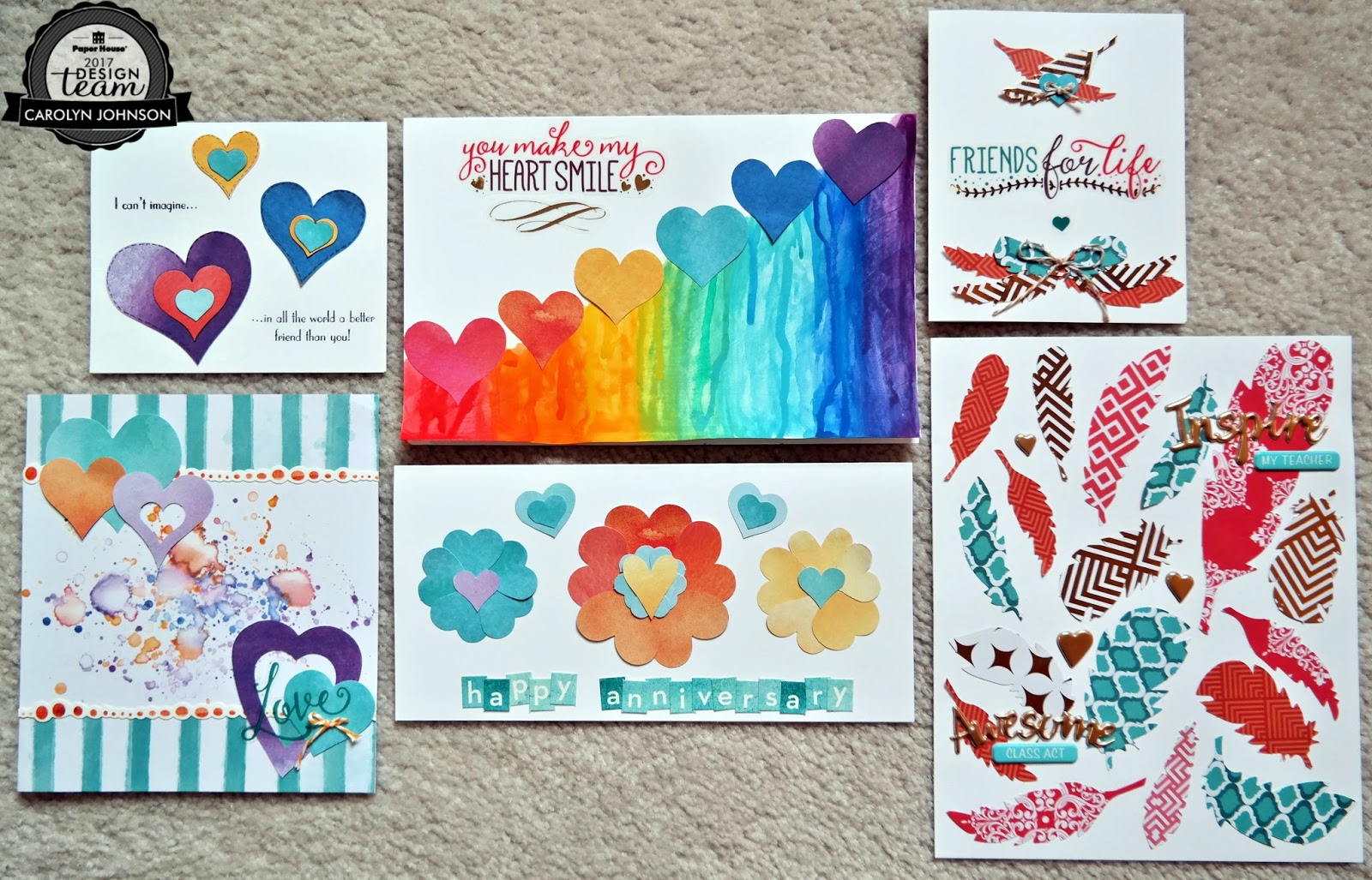 Ramblings of a Winnipeg Mommy: Hearts and Feathers Cards for Paper ...