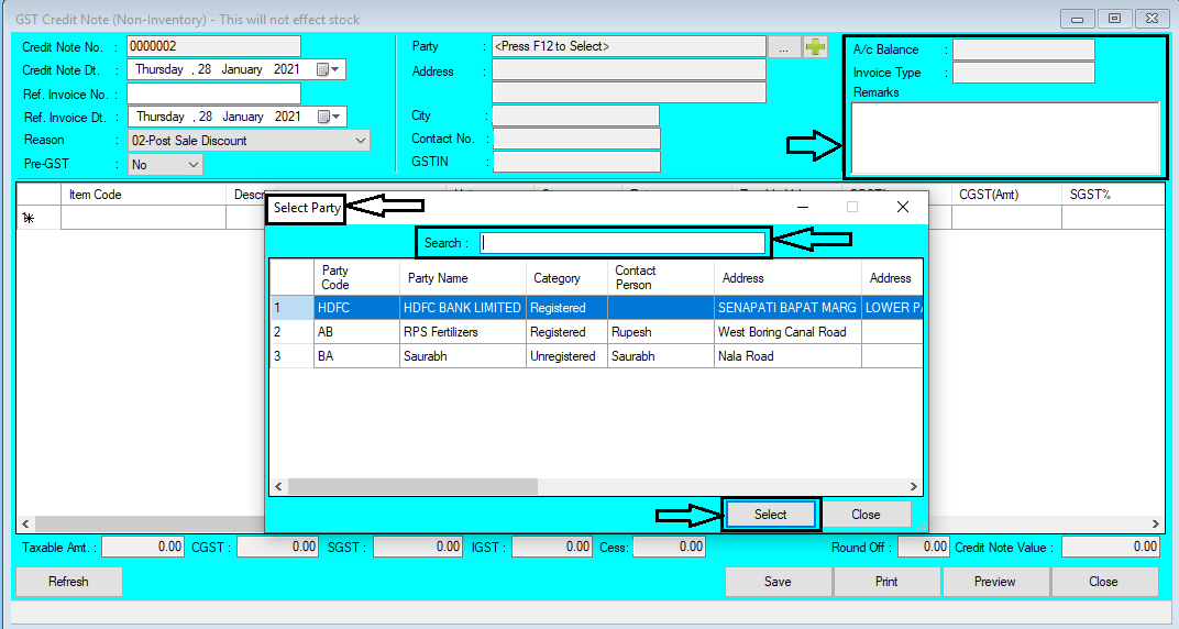 GST Credit Note Help Guide