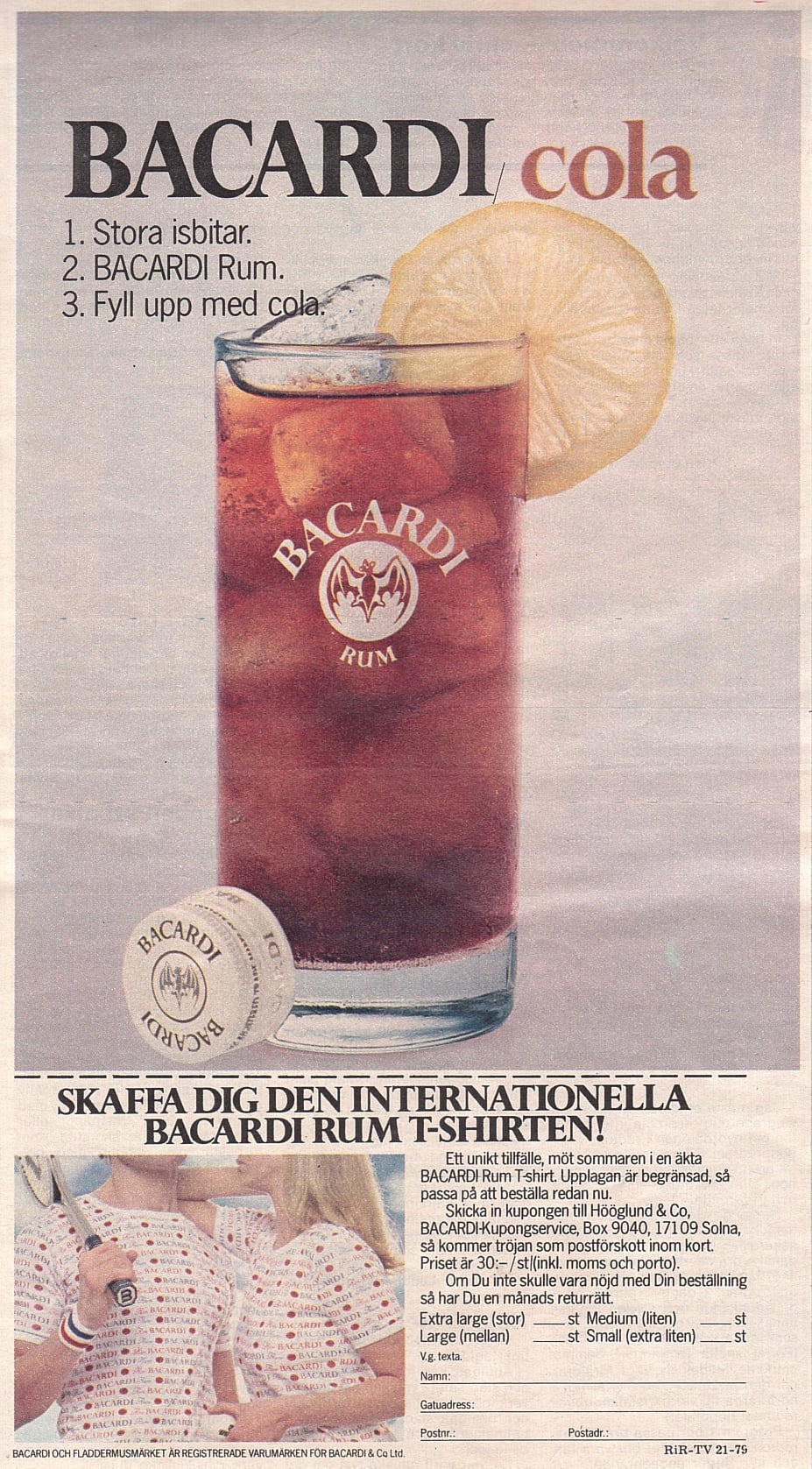 Nostalgorama: Bacardi rom och cola 1979