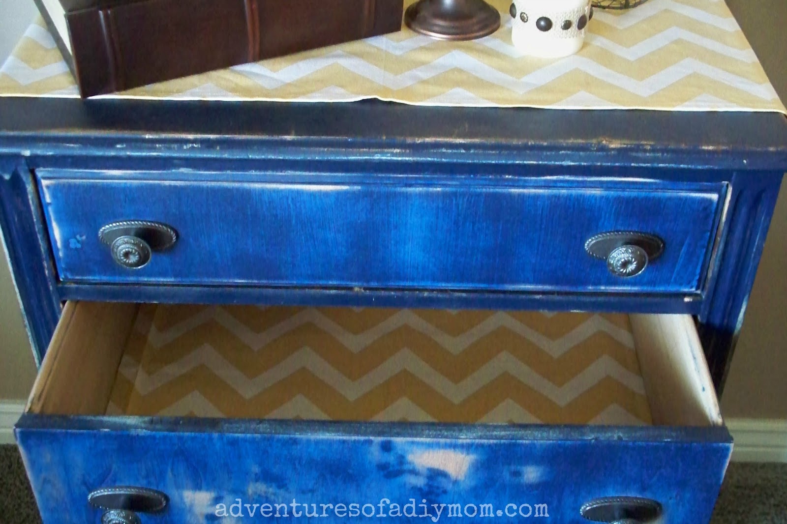 Distressed Blue Dresser - Adventures of a DIY Mom