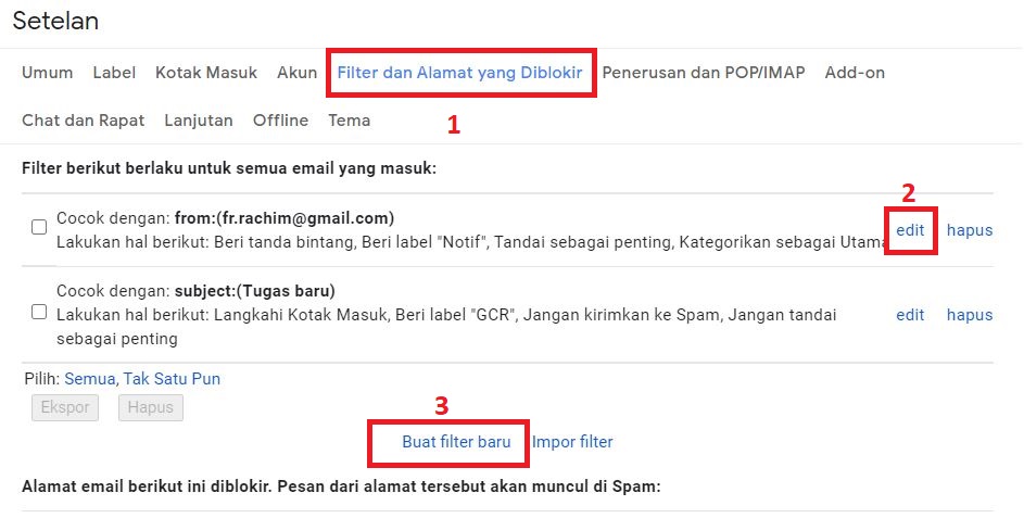 PENGATURAN LABEL, KATEGORI DAN FILTER PADA EMAIL GMAIL | KALTIM UNTUK ...