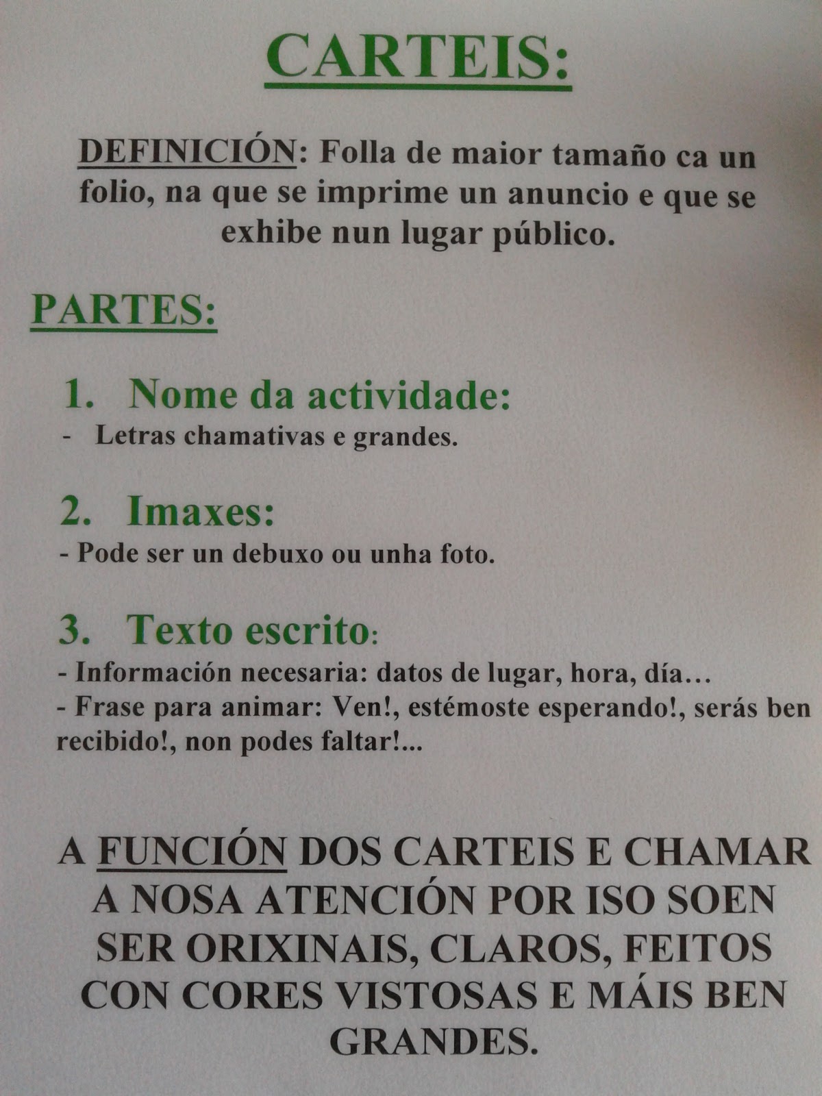 Falando enténdese a xente...: TIPOLOXÍA TEXTUAL: OS CARTEIS