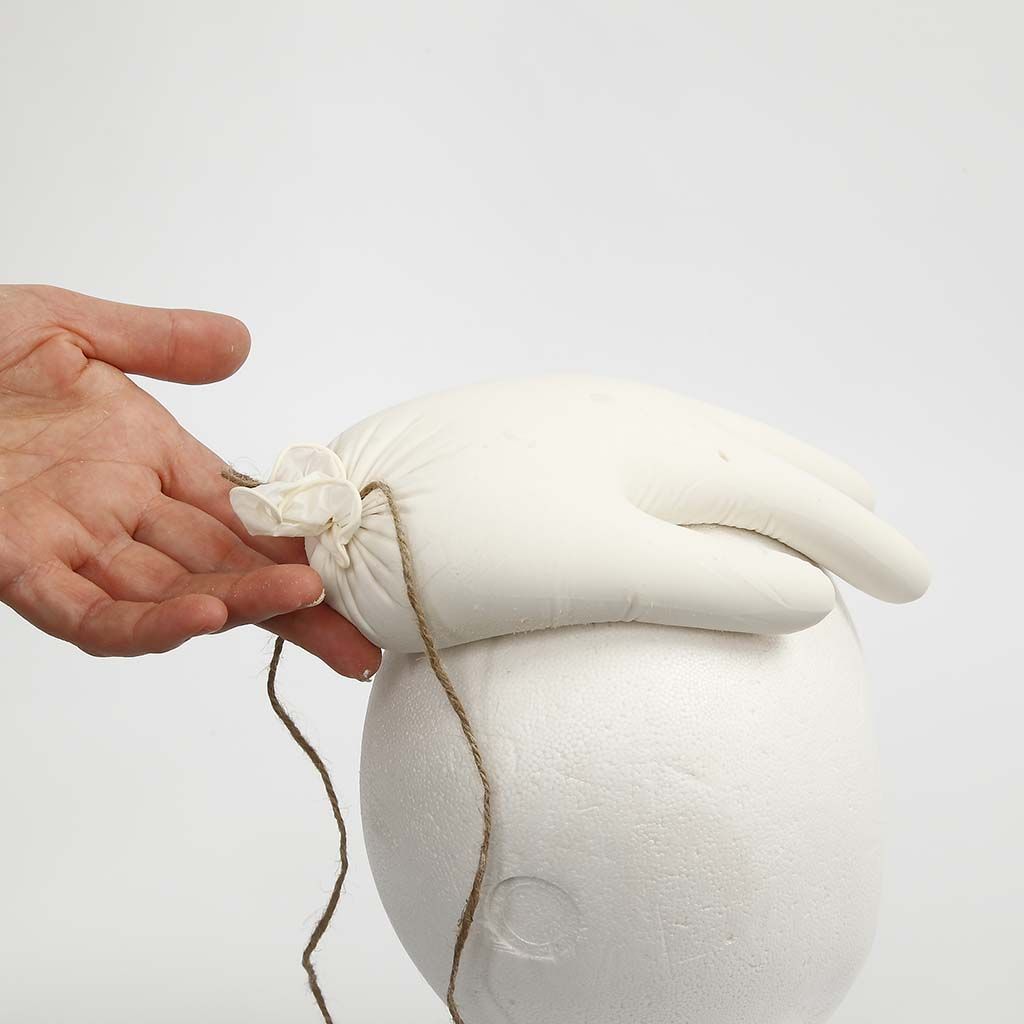 Craft & Creativity: A Hand cast in Plaster in a disposable Glove