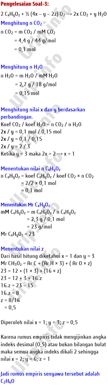 Soal Stoikiometri Senyawa (Rumus Empiris dan Rumus Molekul) - Urip dot Info