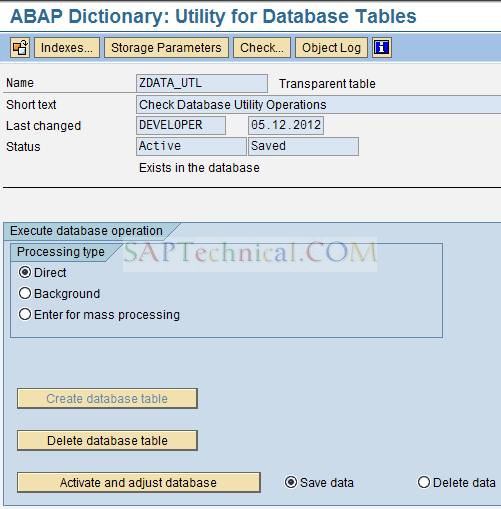 Database Utility | Learn SAP