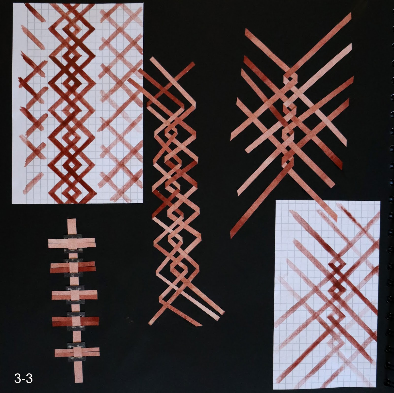 kaytextiles: Diploma Module 3 Chapter 3 - Paper Braids as Stencils