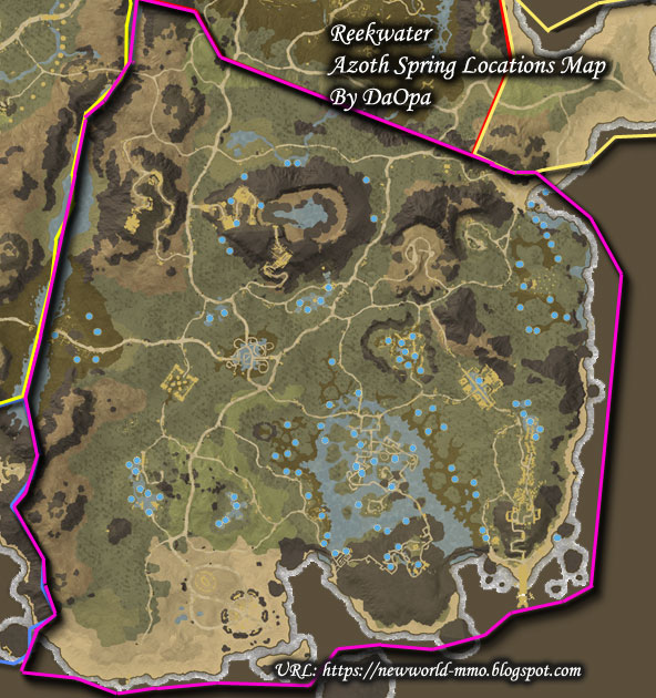 New World: Reekwater azoth spring map