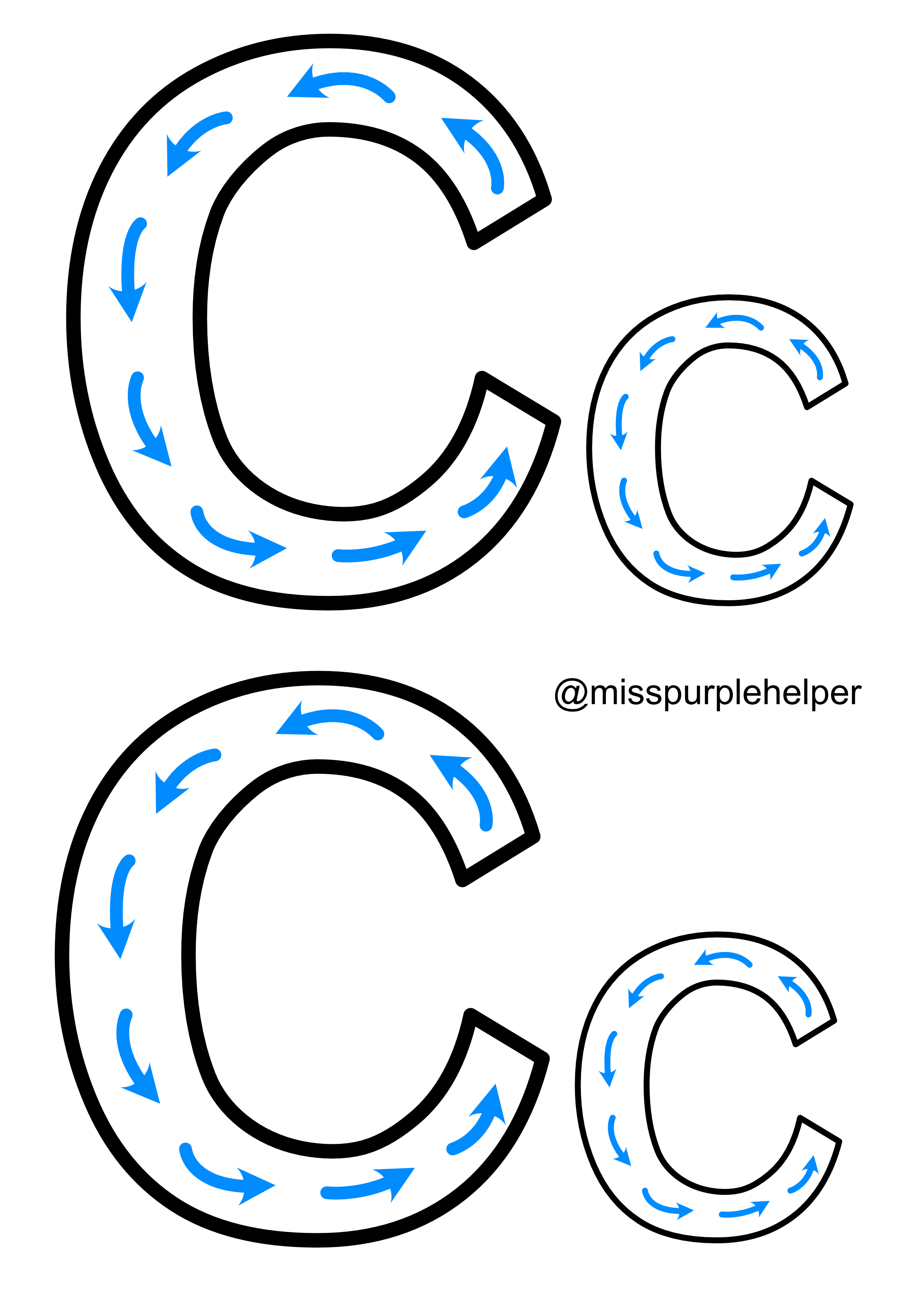 Writing Letters: Letter C Worksheets