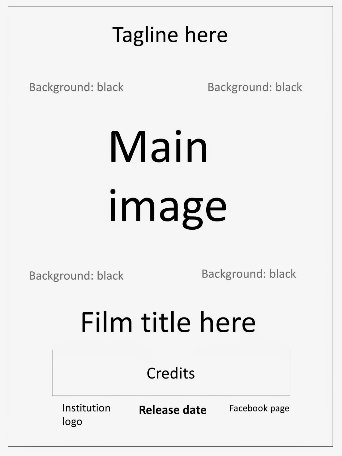 A2 media coursework: Teaser poster draft and plan