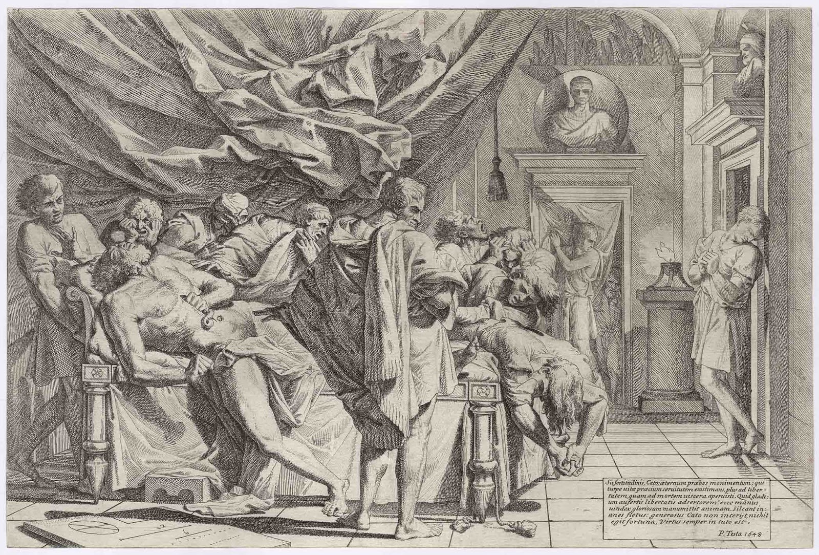 Prints and Principles: Pietro Testa’s etching, “The Death of Cato”, 1648