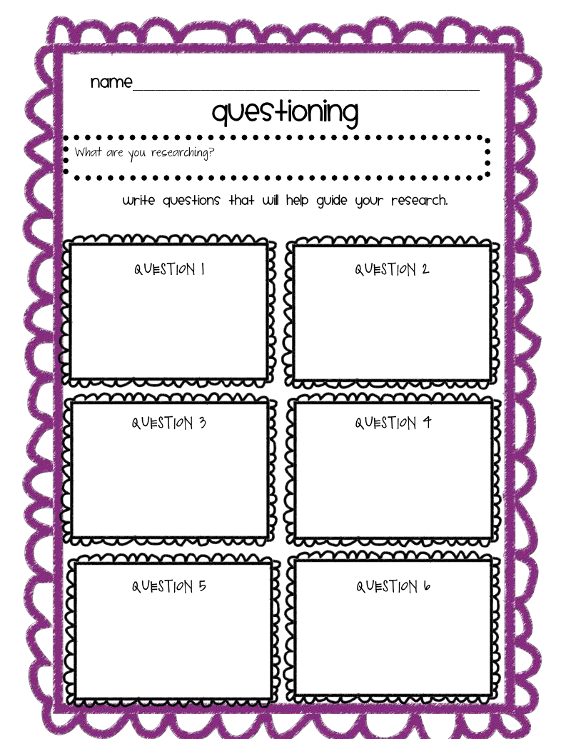 The Go To Teacher: Inquiry Circle student learning sheets