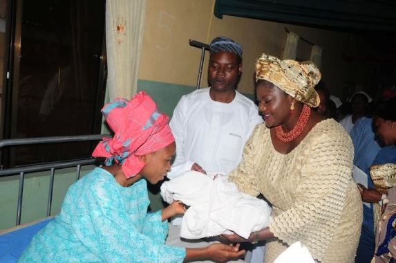 Photos: Governor Mimiko's wife donates gift items to first baby of the ...