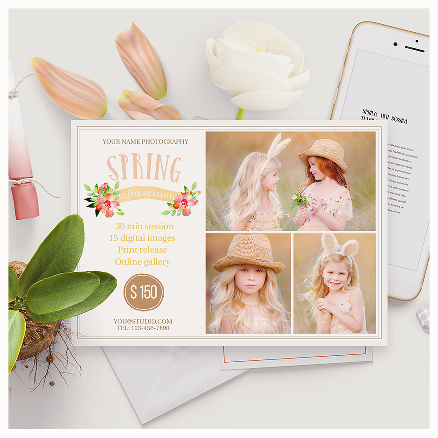 Spring Easter Mini Session Template - Photography Marketing Templates ...