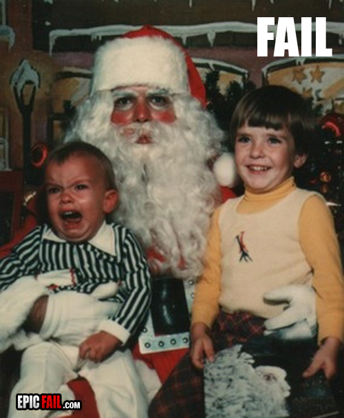 Funny Outrageous Pictures & Videos: Santa fail - Look at those faces!