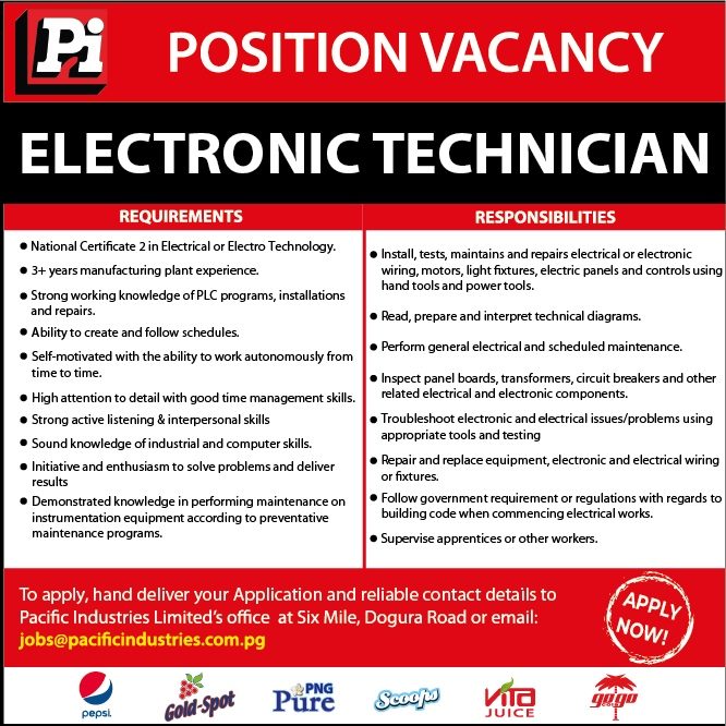 ICT Job : Electronic Technician - Tech Pacific