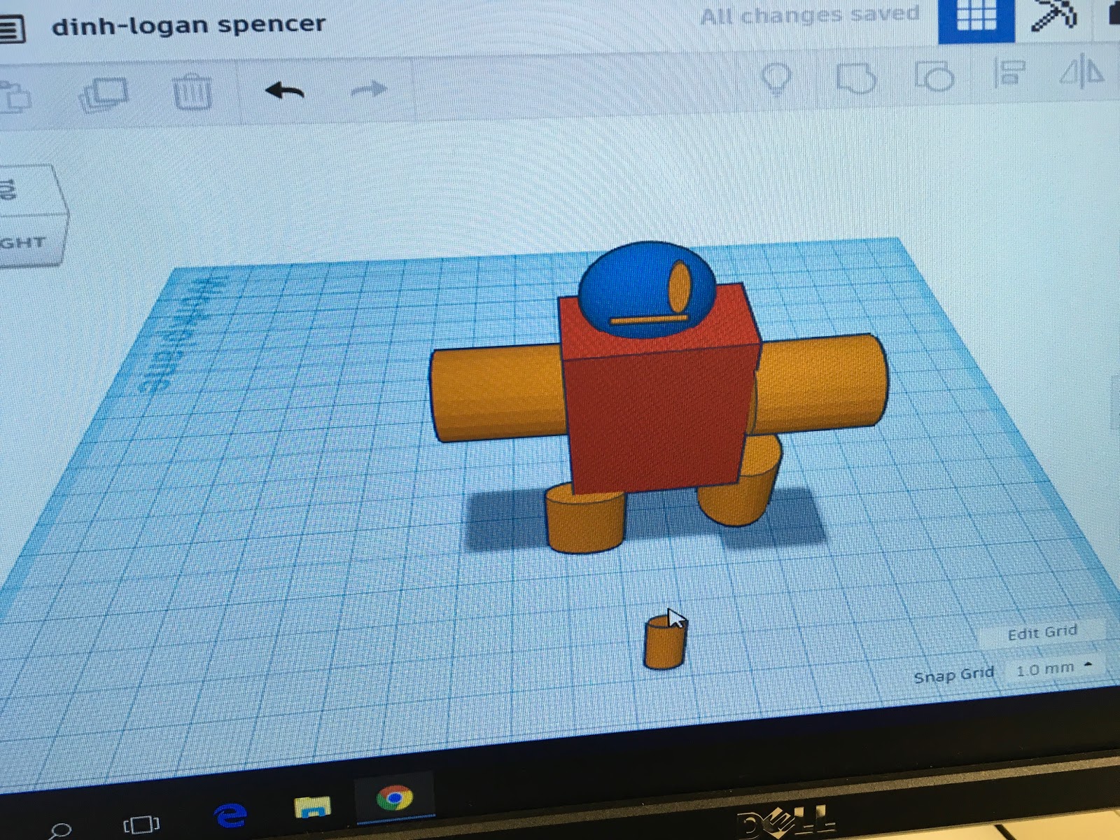 Cannon Supersonic Second: Dinh’s 3D Robot Design Challenge on TinkerCAD