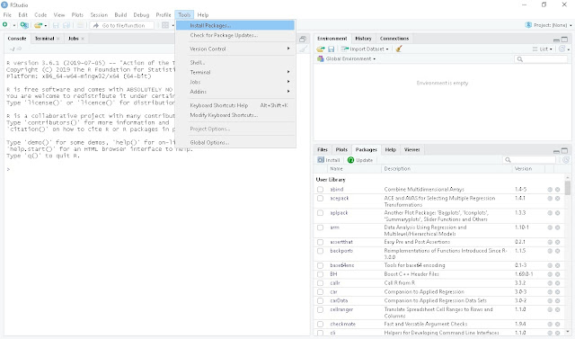 Tutorial R : Rcmdr pada RStudio | danialmahkya.com
