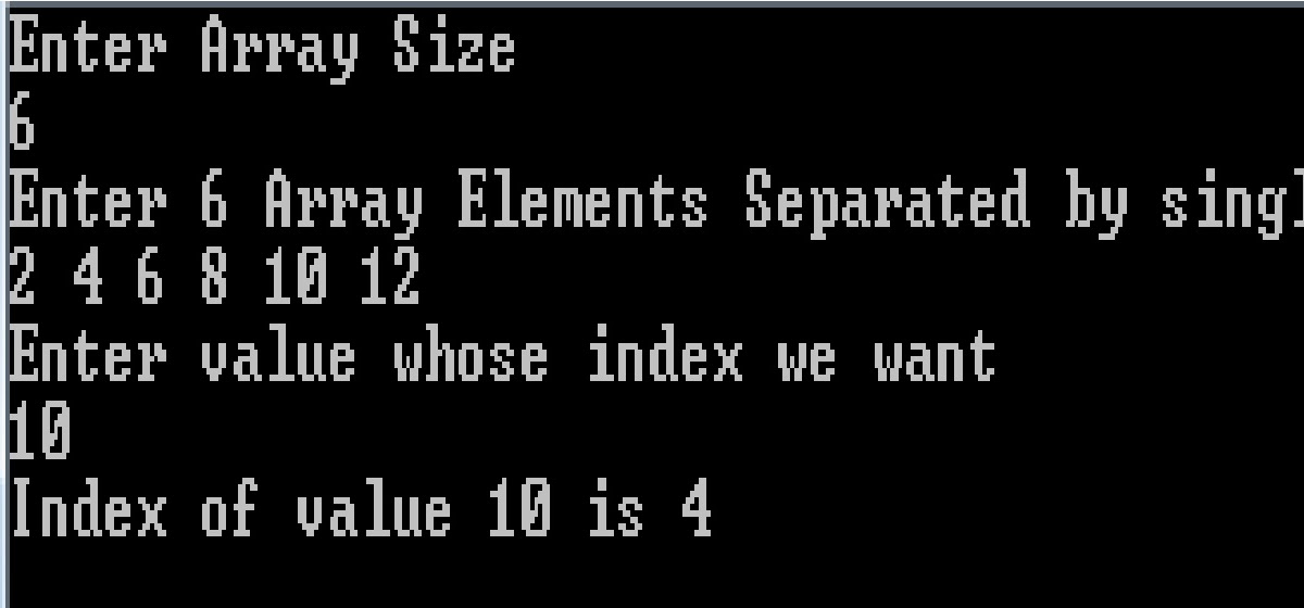 Traditional Programming: Finding index of a user defined value in user ...