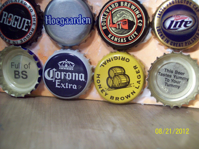 **The Craft Donkey**: Beer Bottle Cap Fun- Art Journal Page
