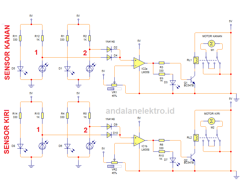 Skema Dan Penjelasan Prinsip Kerja Robot Line Follower Analog Lengkap ...