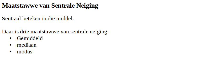 Wiskundige Geletterdheid Gr 12: Opsomming van data: Gemiddeld, mediaan ...