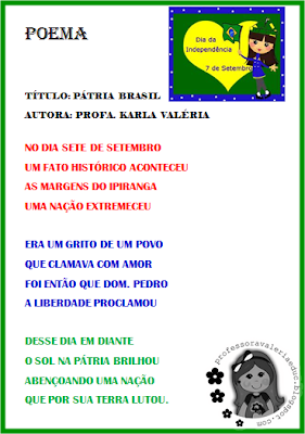 Poema Pátria Brasil - ENSINANDO COM CARINHO