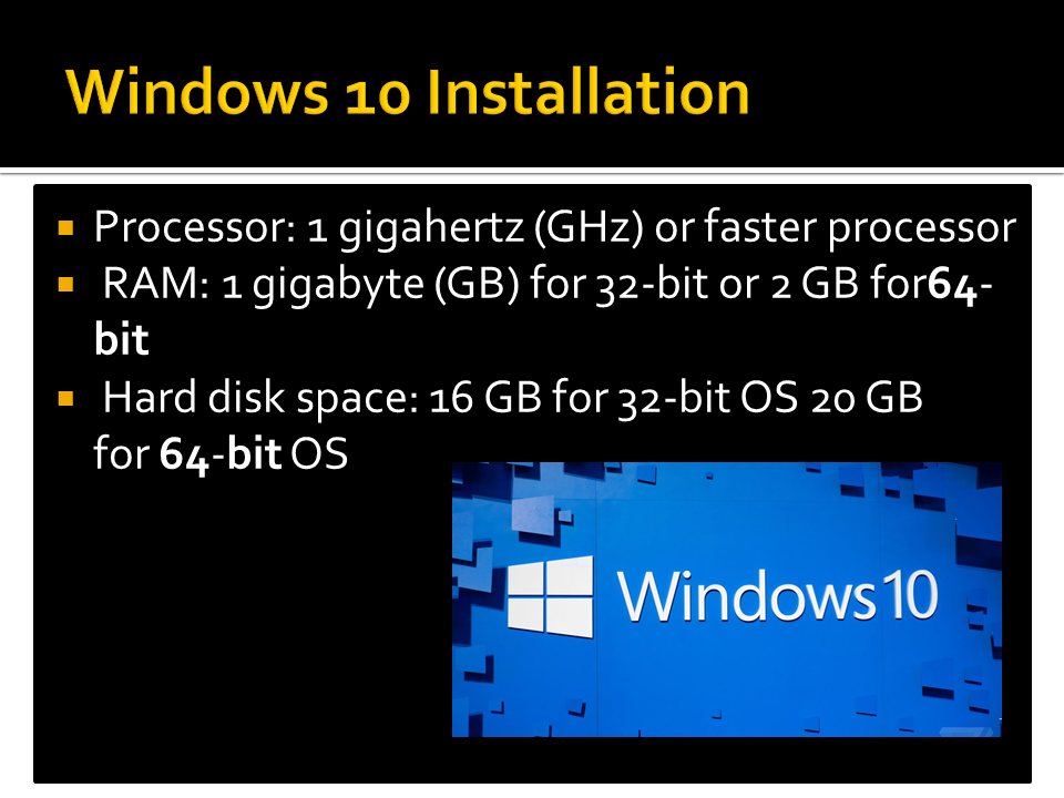 CS Basic Tutor : Activities for students: Windows 10 Installation